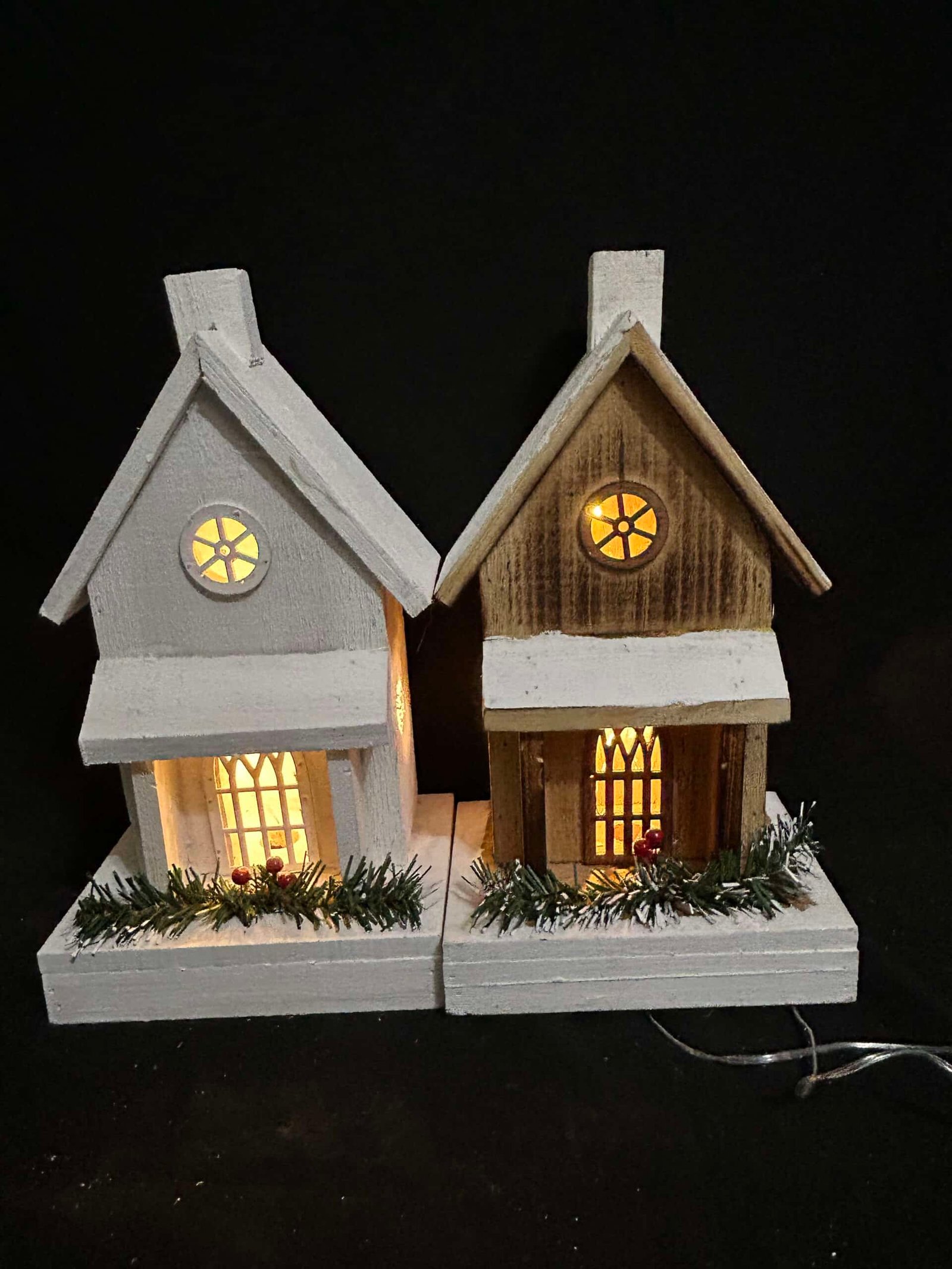 Wholesale 31CM Christmas Light Up Wood House, Christmas Village Houses ...
