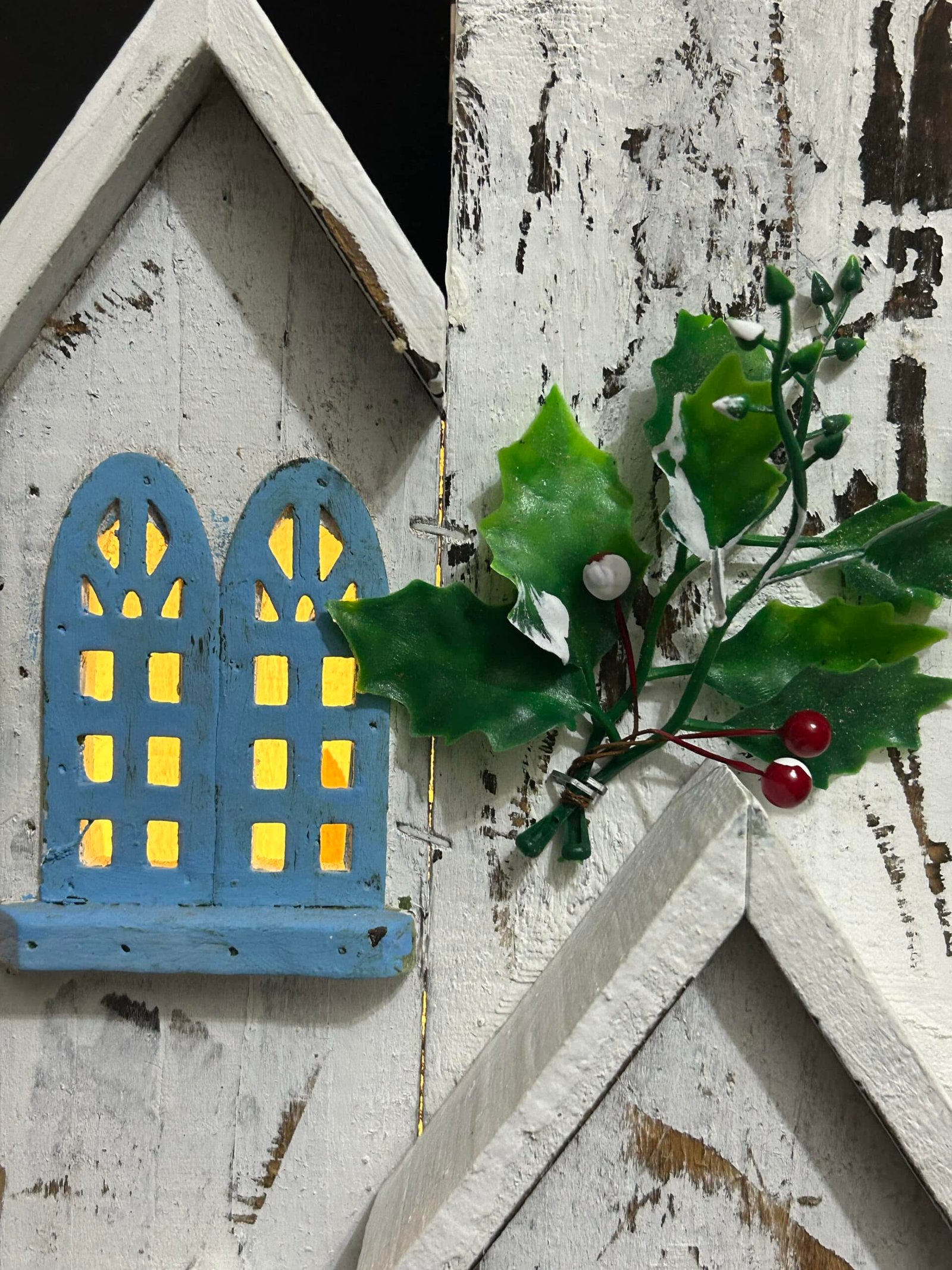 110CM Decorative LED Light Up Rustic Wood Church with Steeple – Vintage ...